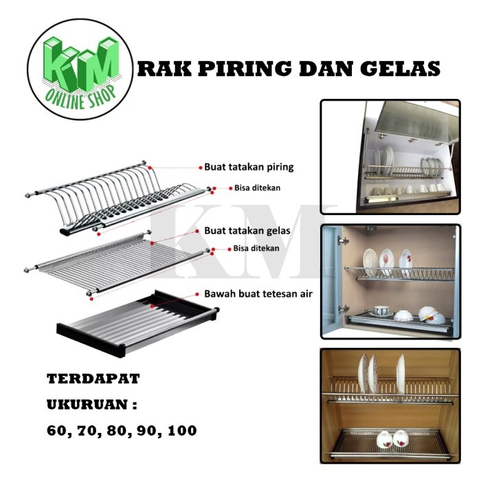 Vitco Brand 70 Cm Stainless Steel Dish & Glass Rack | Shopee Philippines
