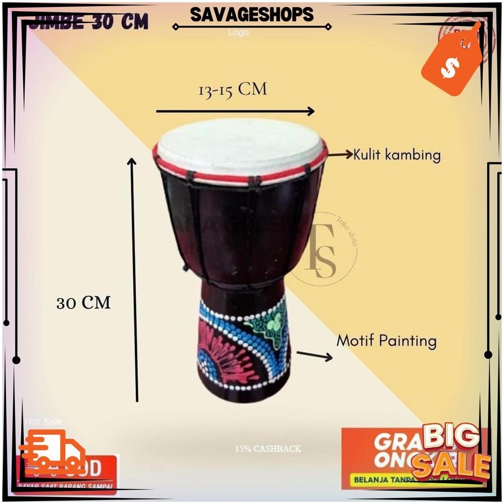Jimbe Musical Instrument / Drum Size 40 Cm / Traditional Musical ...
