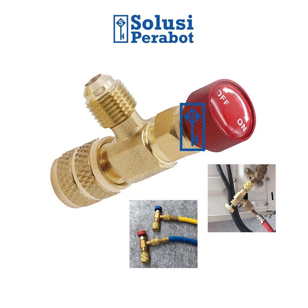 Charging Valve Adapter R410 R22 AI49 SP / Premium AC Freon Refrigerant Faucet Adapter ...