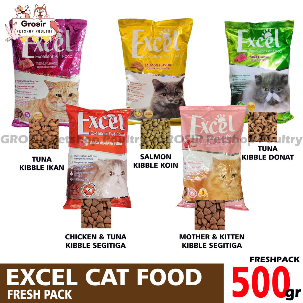 Excel CAT FOOD Tuna Fish & Tuna Flavored CAT FOOD Packed 500 Gr ...
