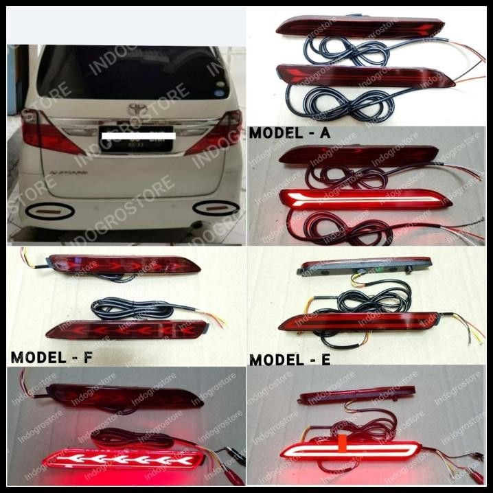 Toyota New Alphard Vellfire Car Led Rear Bumper Reflector Light ...