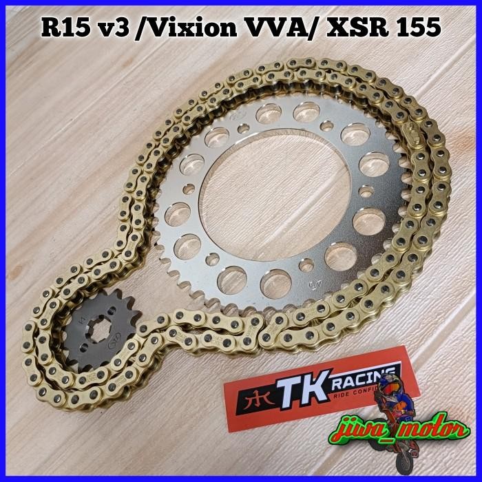 Gear set R15 v3 Vixion R VVA XSR 155 TK racing / SSS chain CRAZY Best ...