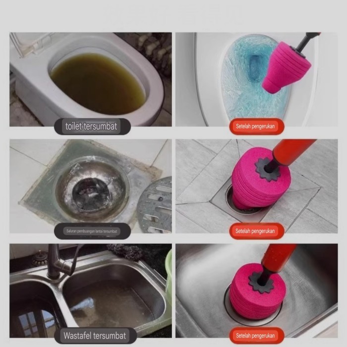 Bun Plunger toilet pump suction cleaner clogged pump drain drain buster ...