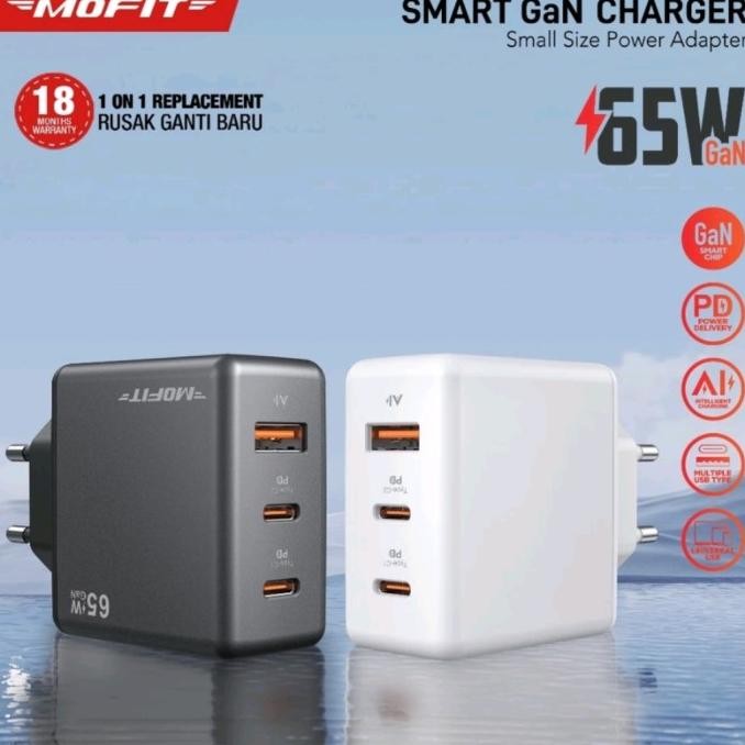 Mofit CPD65 GaN PD65Watt C+C+A Super Fast Charging Adapter | Shopee ...