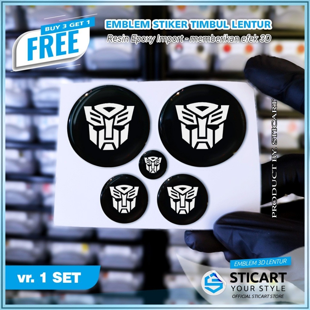 AUTOBOTS embossed EMBLEM MOTORCYCLE STICKER SET AEROX NMAX XMAX LEXI 3D ...