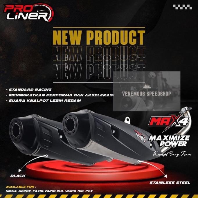 New standard racing exhaust proliner max 4 vario / nmax / aerox / pcx ...