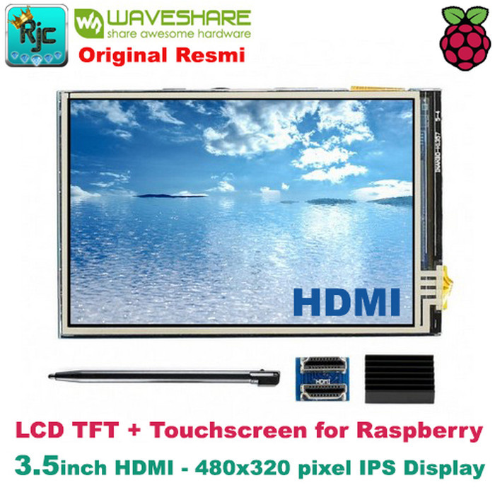Free Shipping! Lcd WAVESHARE 3.5" 3.5 INCH HDMI IPS LCD TOUCHSCREEN RASPBERRY PI 3 4B | Shopee ...
