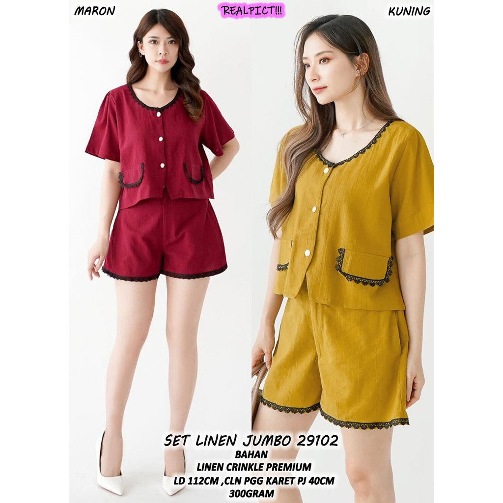JUMBO LINEN SET 29102 (ALWAYS STOCK READY) | Shopee Philippines