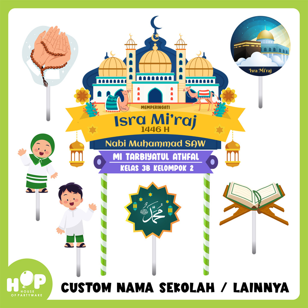 NABI Isra MIRAJ Prophet Muhammad SAW Tumpeng Cake Topper + Custom ...