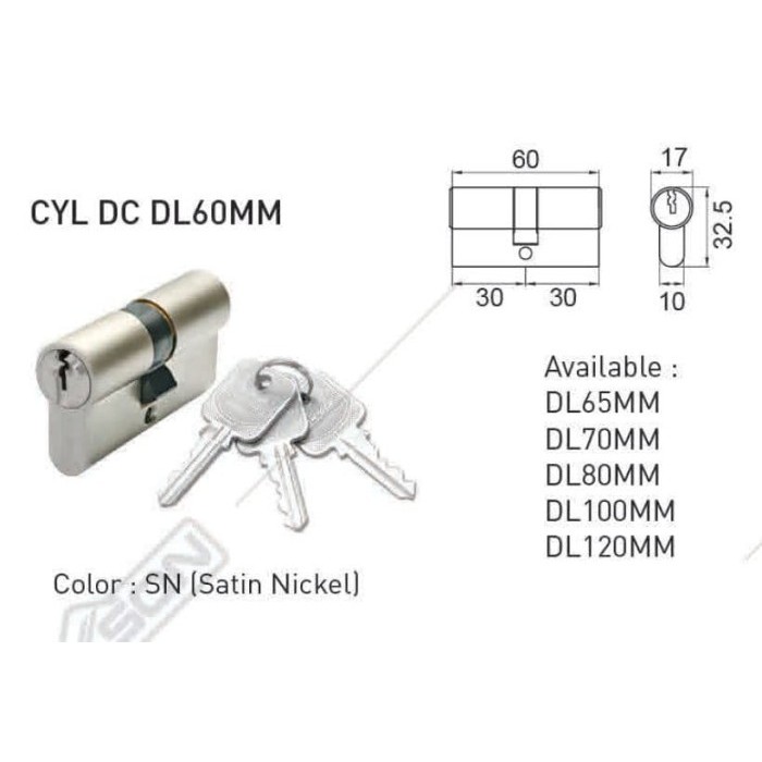 Cylinder Key Dekkson DC DL 100 MM Double Cylinder Key 10 Cm | Shopee ...