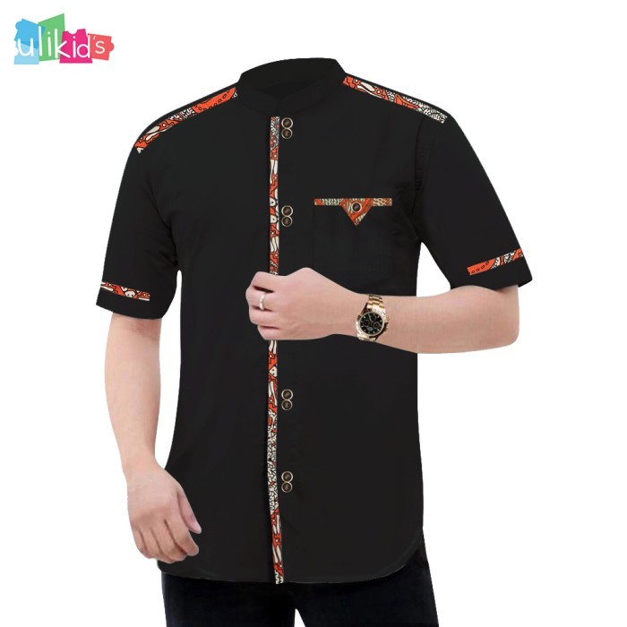 KEMEJA Ulikids Baju Koko Adult Men Muslim Short Sleeve Batik Shirt ML ...