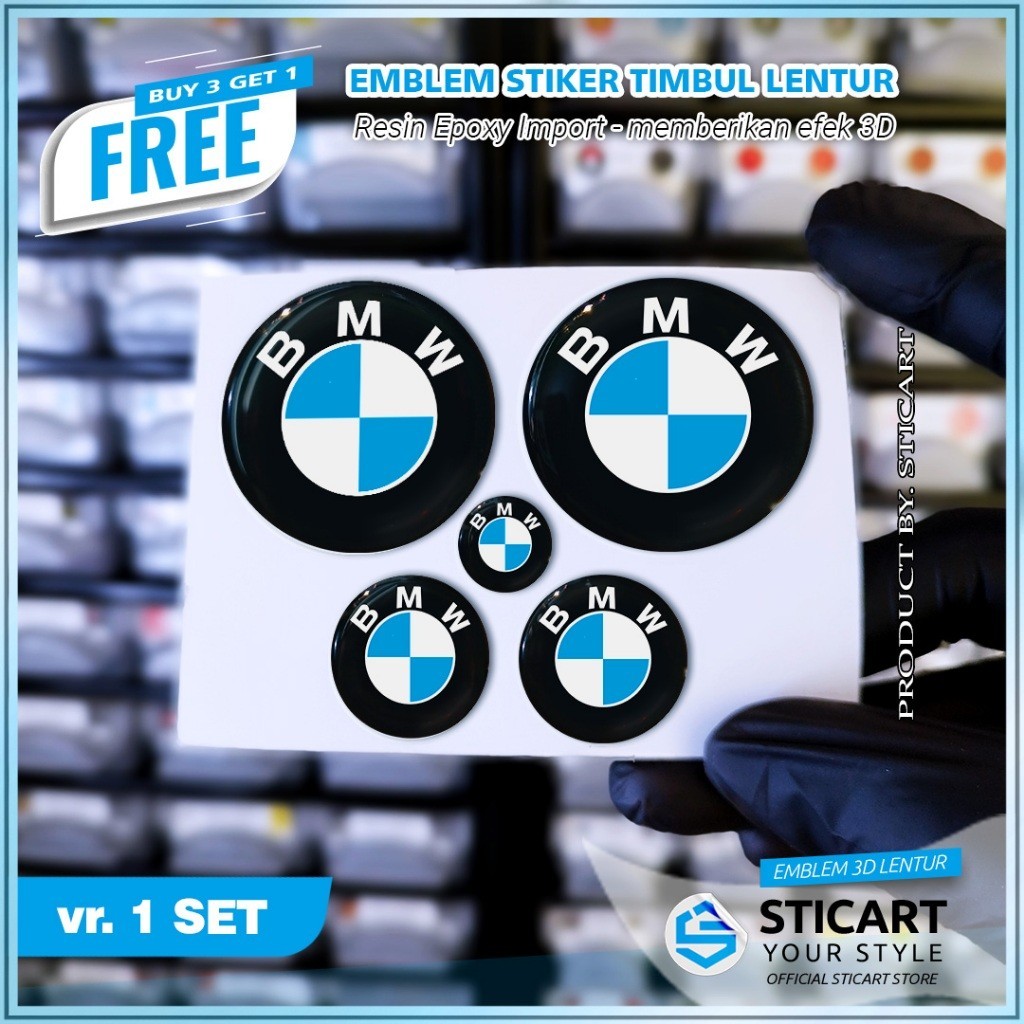BMW EMBLEM embossed MOTORCYCLE STICKER SET AEROX NMAX XMAX LEXI 3D ...
