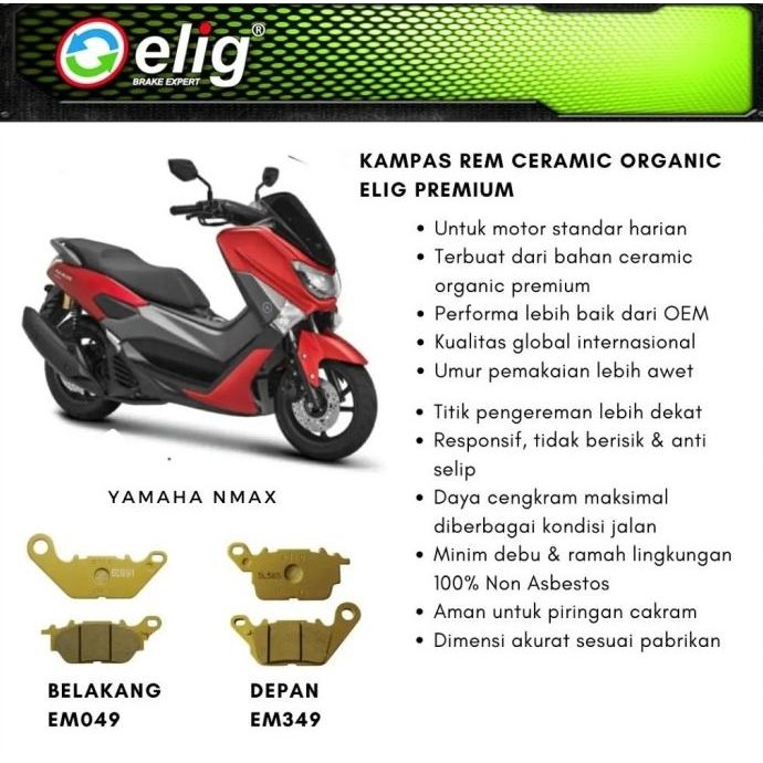 Ori - ORIGINAL NMAX N MAX 150 / ALL NEW NMAX 155 FRONT REAR ELIG BRAKE ...