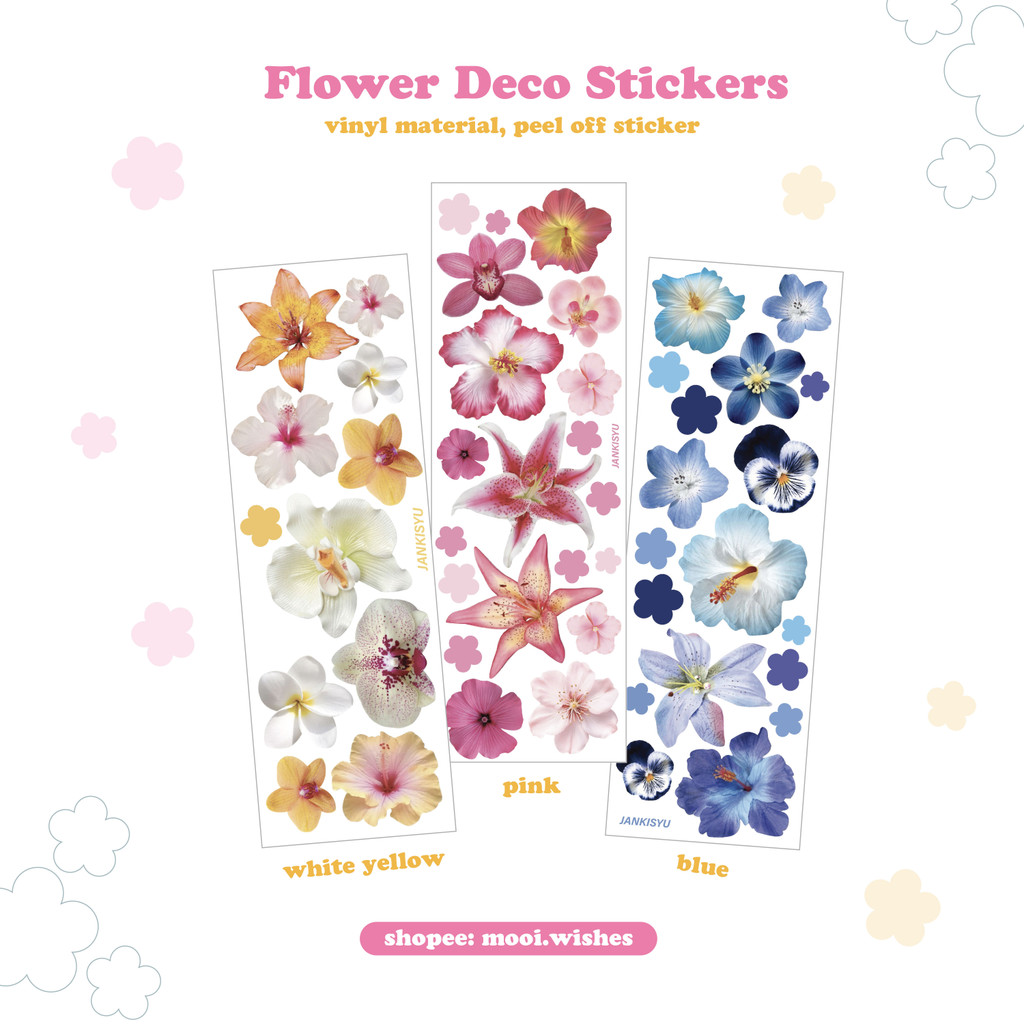 Flower Summer Flower Sticker Sheet Deco Phone Laptop Journaling Penpal ...