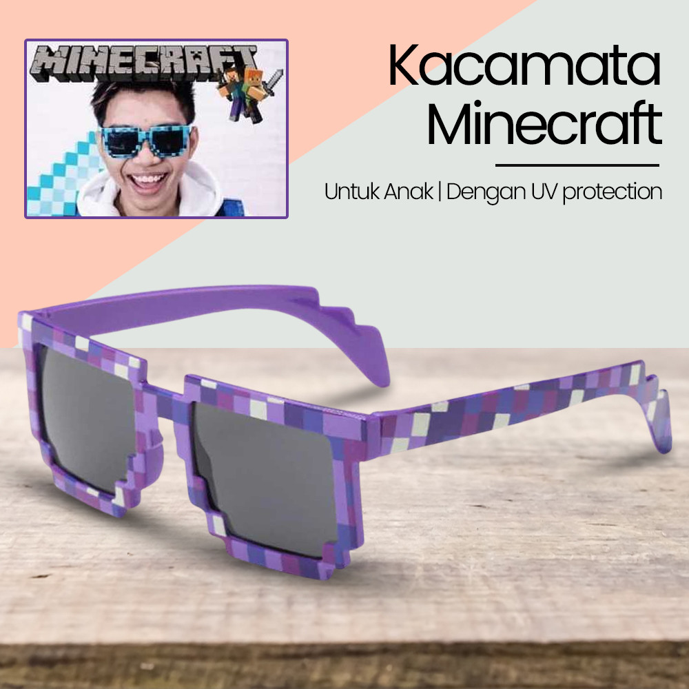 Long Keeper Minecraft Mosaics UV400 Pixel Model Glasses - 088 | Shopee ...