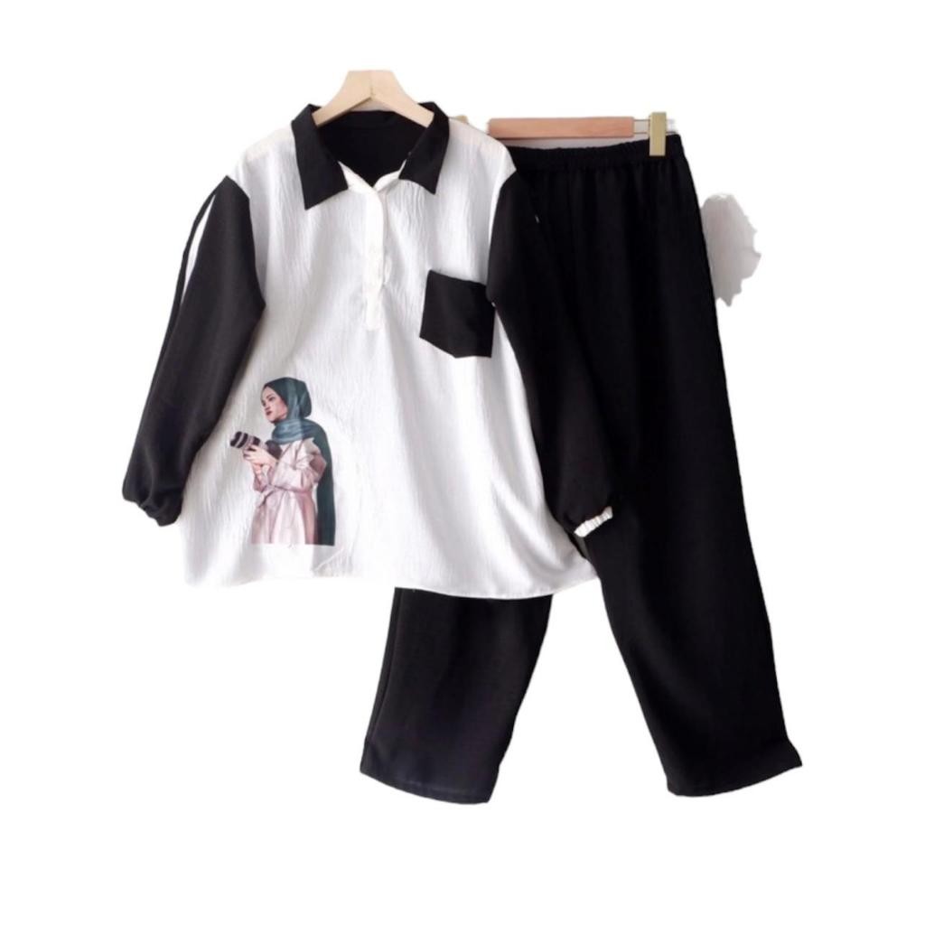One Set Kalambi SML Xl Xxl Latest Girls 2025 Labubu T-shirt 2In1 Bsju ...