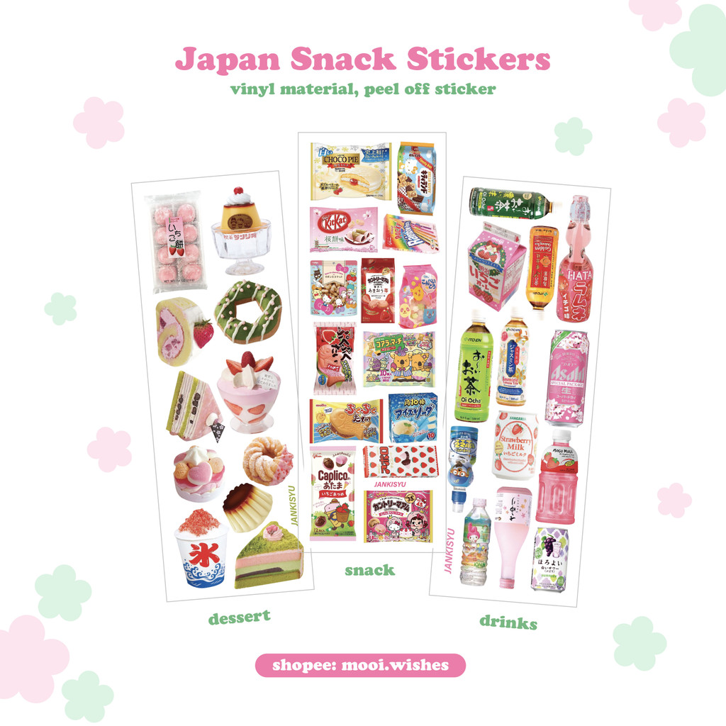 Japan Snack Japanese Sticker Sheet Deco Phone Laptop Journaling Penpal ...