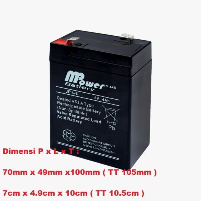 MESIN Mpower plus JP4-6 UPS Battery Dry mf Dry Battery 6v 4Ah Battery ...