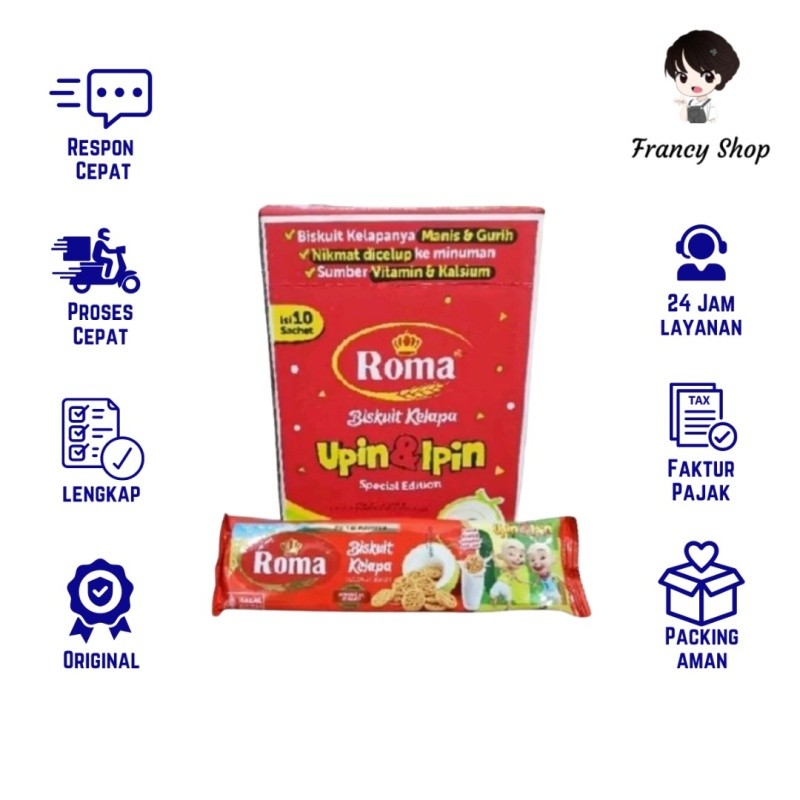 Roma Coconut Sachet Special Edition Upin Ipin Sachet 36 gr | Shopee ...
