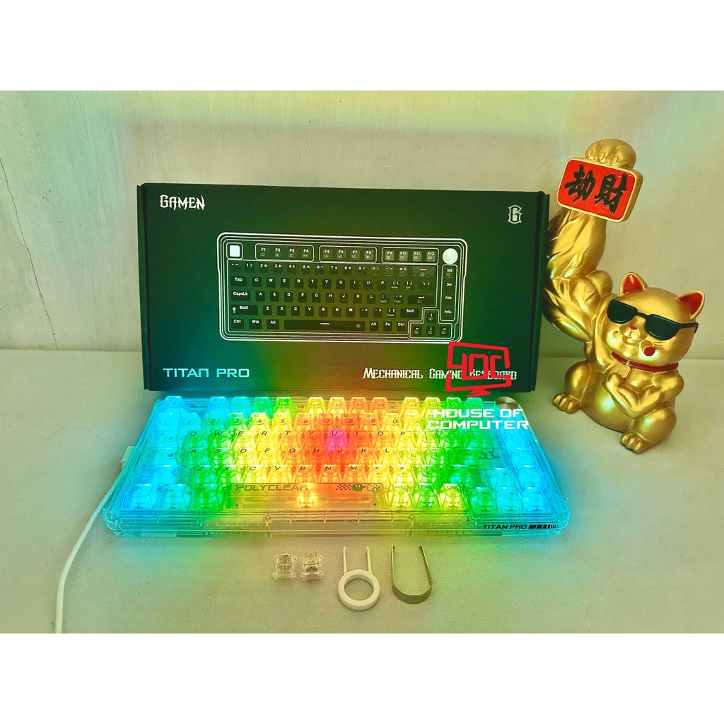 GAMING KEYBOARD MECHANICAL GAMEN TITAN PRO TRANSPARENT GASKET RGB ...