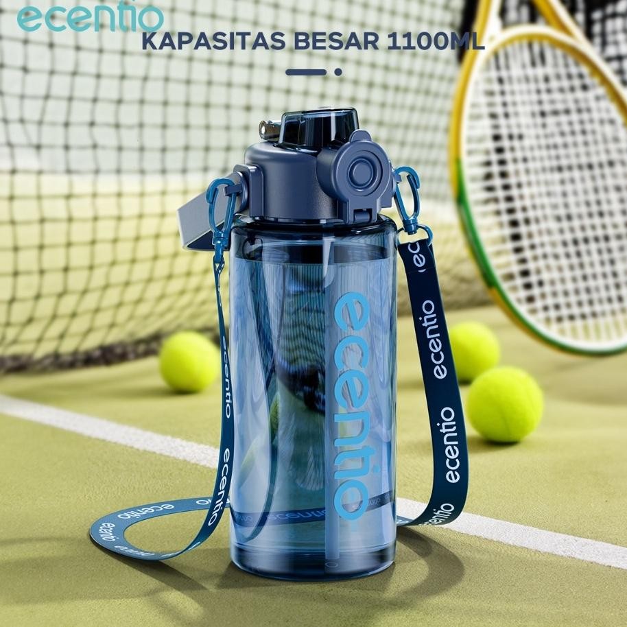 Ecentio U Port Water Bottle 1100Ml Large Portable Bottle Clear Port Num Holder Bpa Free | Shopee ...