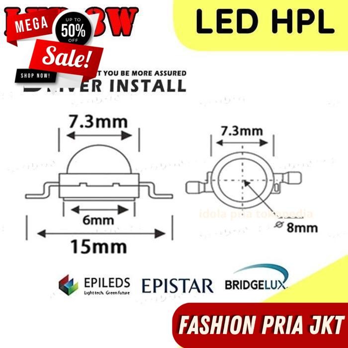 MATA HPL HIGH POWER LED EPISTAR EPILED CHIP COB EYE SEEDS 3W 3 WATT ...