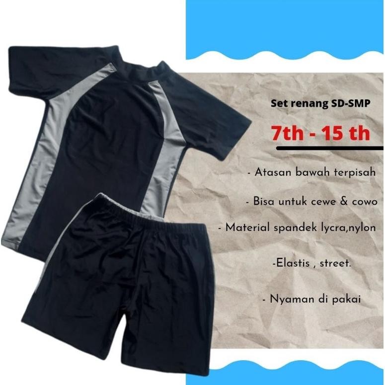 New two piece short suit swimsuit for children and teenagers | Shopee ...