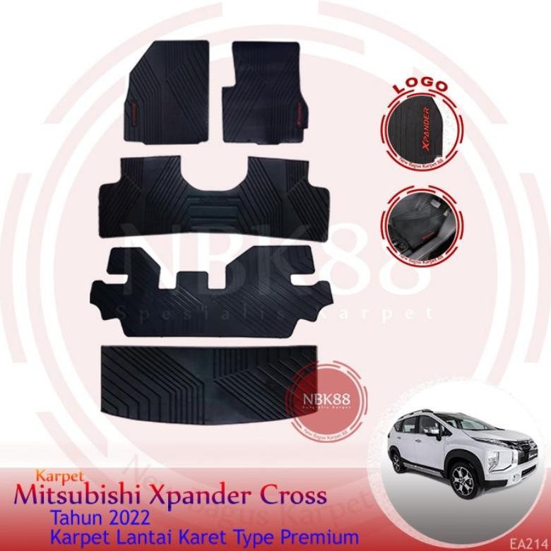 Hj-77 2022 XPANDER CROSS CAR CARPET FULL SET PREMIUM RUBBER LOGO TEGAK ...