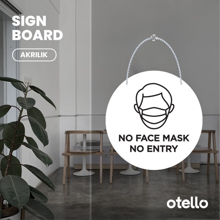 No Face Mask No Entry Sign Board Acrylic Chain Acrylic Signage Board ...