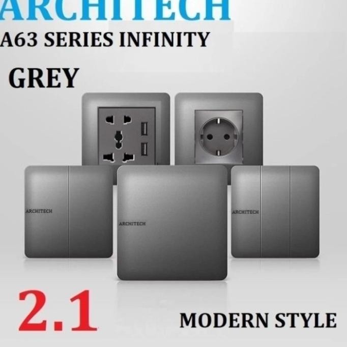 INTERMEDIATE ARCHITECH INFINITY GRAY Single Switch 1Gang Inbow Switch ...