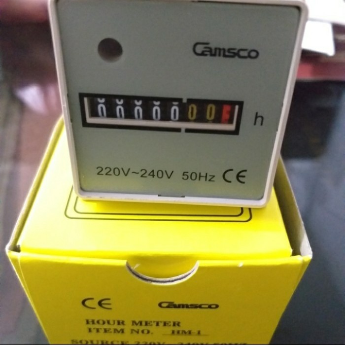 NEW Camsco Hour Meter HM 1 uk.48 x 48 Electric counter Timing Meter ...