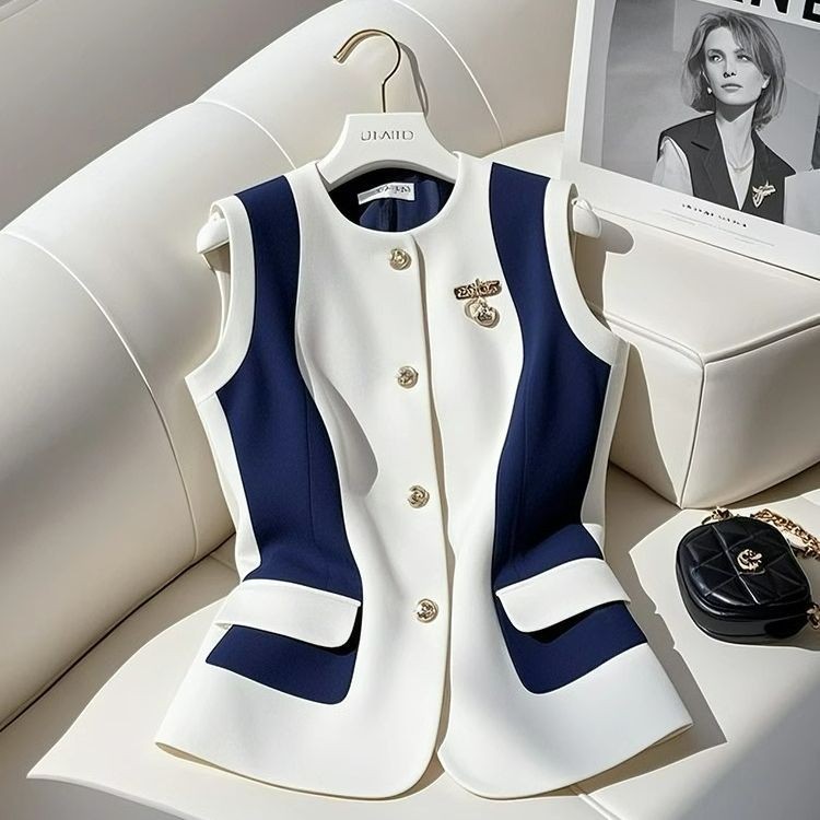 Trendy Unique Super Stylish Blue and White Contrast Vest | Shopee ...