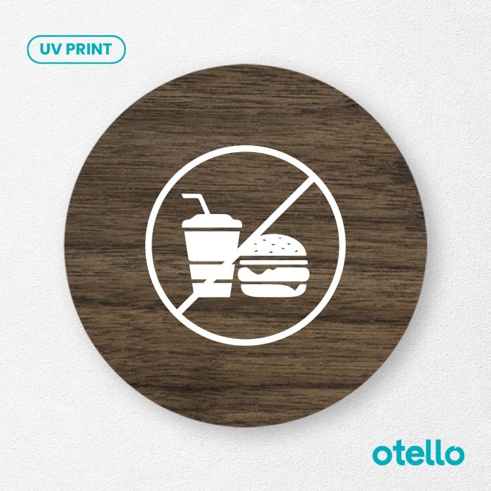 KAYU Signage No Outside Food Allowed Icon Sign Board Wooden Room Label ...