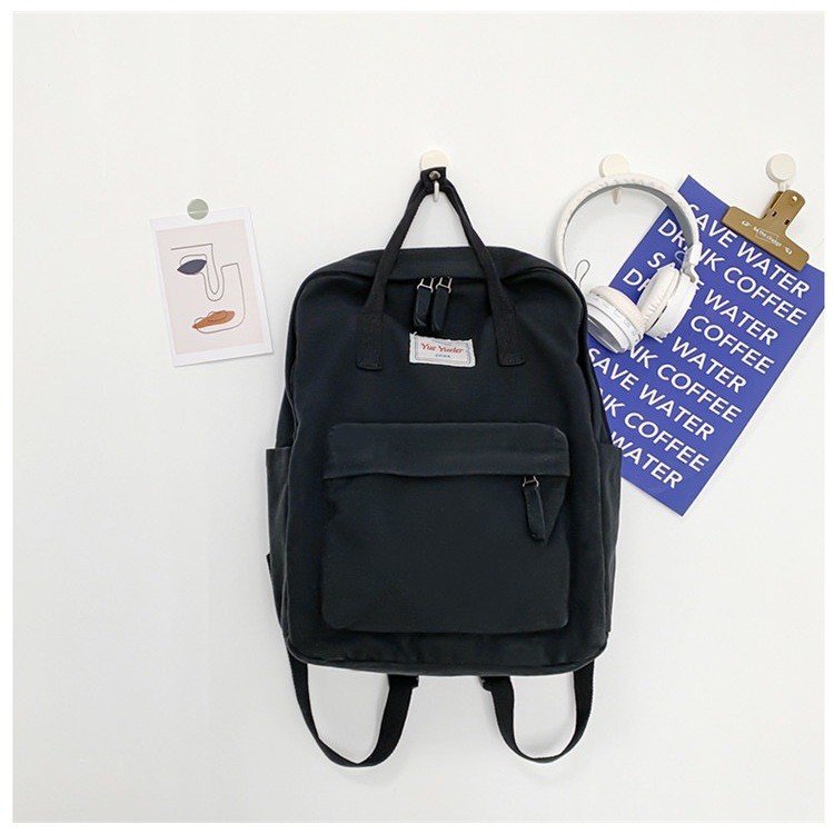 New Yumi Korean canvas backpack / plain canvas women's backpack ...