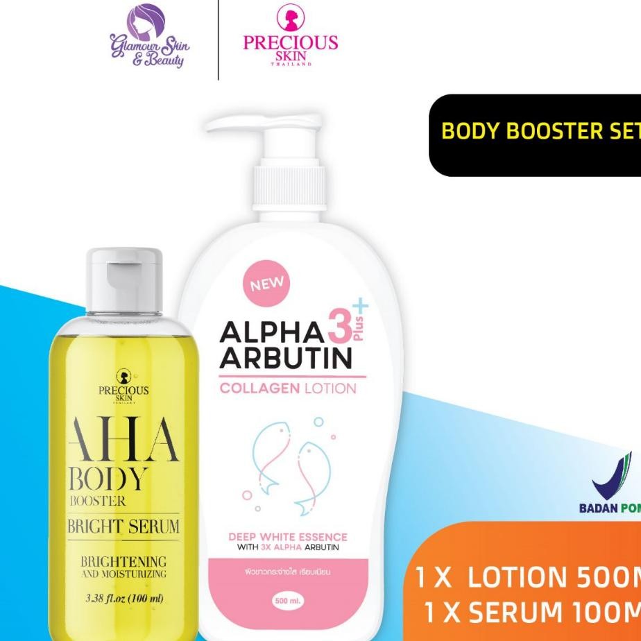Precious Skin Thailand Alpha Arbutin 2 In 1 Aha Serum Booster Set 100Ml ...