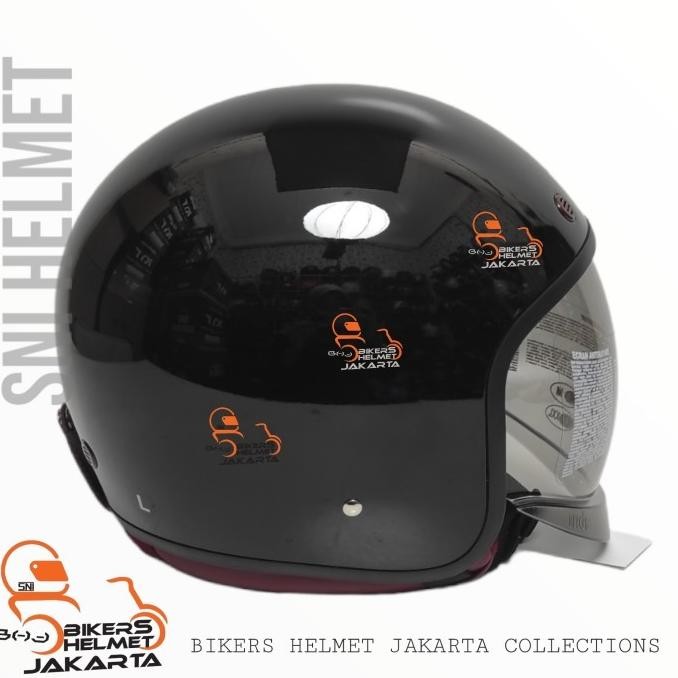 MDS RETRO SOLID BLACK HALF FACE SMOKE GLASS READYY PREMIUM HELMET ...