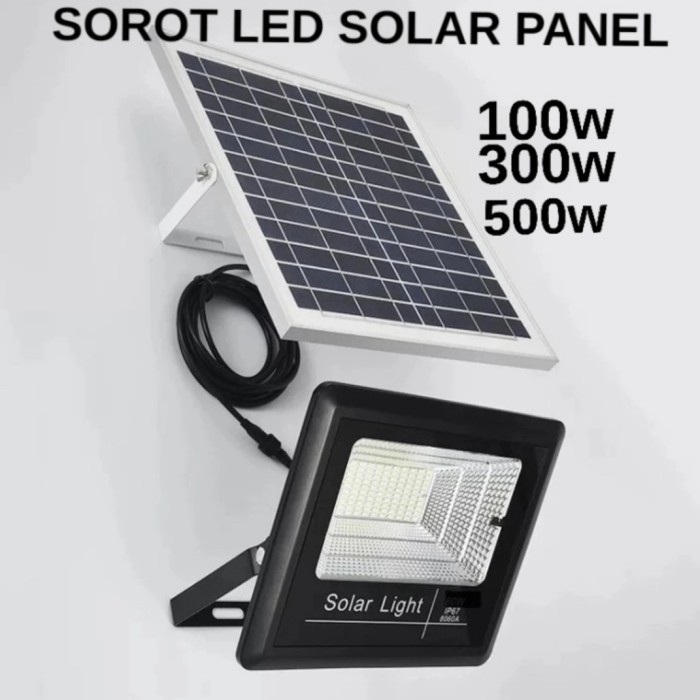 Remote Led Solar Cell Panel Spotlight 100 w 300w 500w | Shopee Philippines
