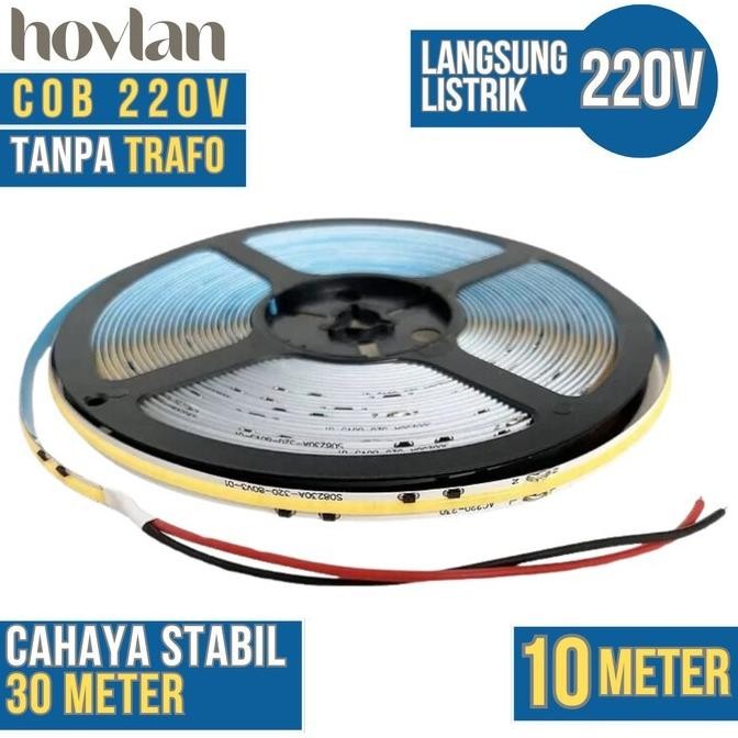 Led Strip Cob 220v Hovlan Lights 10 Meters Flexible Ceiling Hose ...