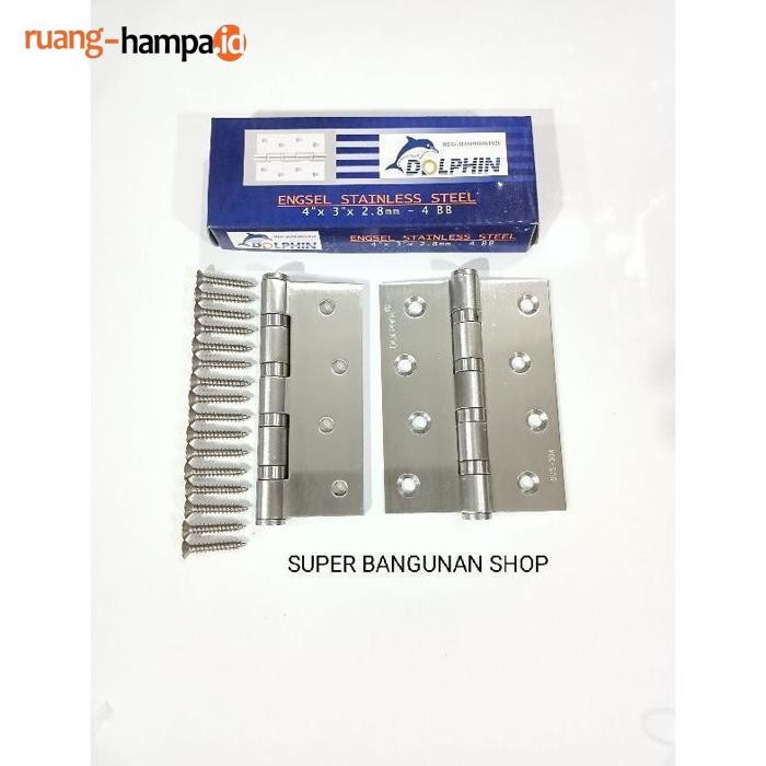 New Dolphin Stainless Steel Door Hinges 4"X3"X2,8M / 4Inch Dolphin ...
