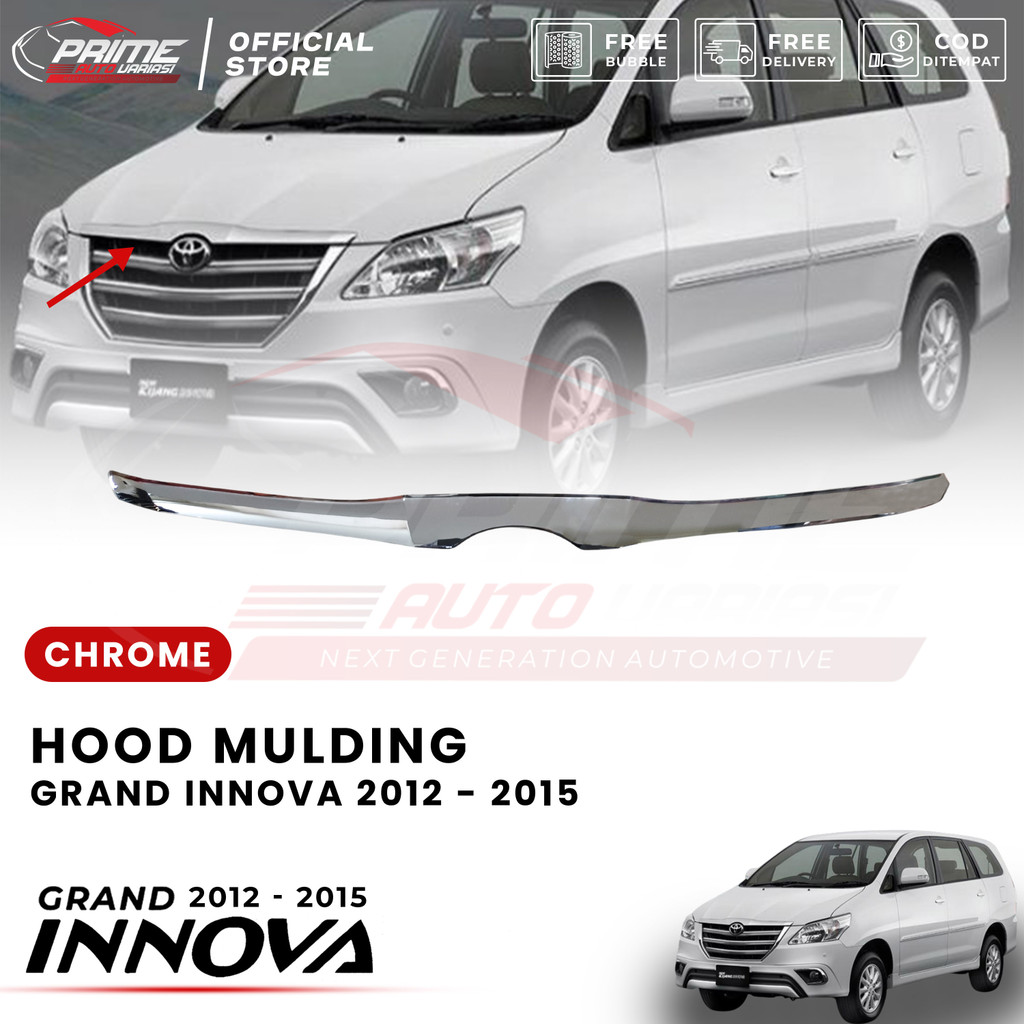 MESIN HOOD MOULDING LIST GRAND INNOVA ENGINE HOOD 2012 2015 CHROME ...