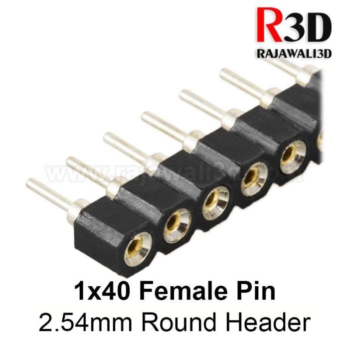 Pin Header Strip Female 40 Pin Single Row Round Header 2.54mm | Shopee ...