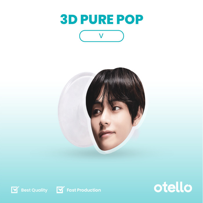 Griptok Kim Tae Hyung V BTS Oppa Korea Phone Grip Pop Stand Socket HP ...