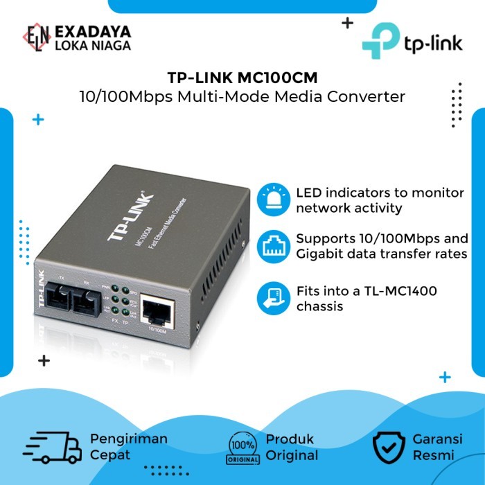 TP-Link MC100CM Converter RJ45 100mbps To Fiber Multimode SC | Shopee ...