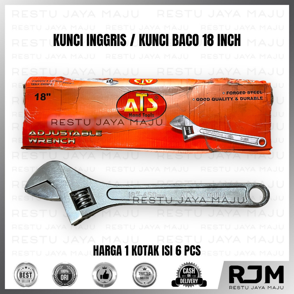 ATS Wrench 12 15" inch Baco Bago Bako Adjustable Wrench rj | Shopee ...