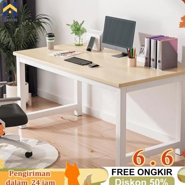 140CM Iron Office Desk Minimalist Dining Table Study Table Work Desk ...