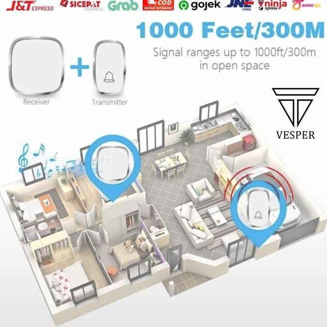 Wireless Door bell / waterproof wireless house bell 1 KGS receiver ...