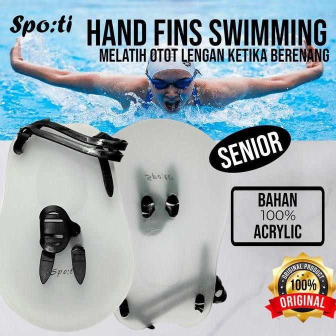 ' Hand Paddle Fins Swim Spoti Original Senior Swimming Aid | Shopee ...