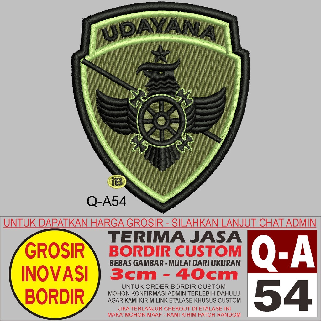 Q-A54 UDAYANA LOGO EMBROIDERED PATCHES - GIB REVIEW/TESTIMONI | Shopee ...
