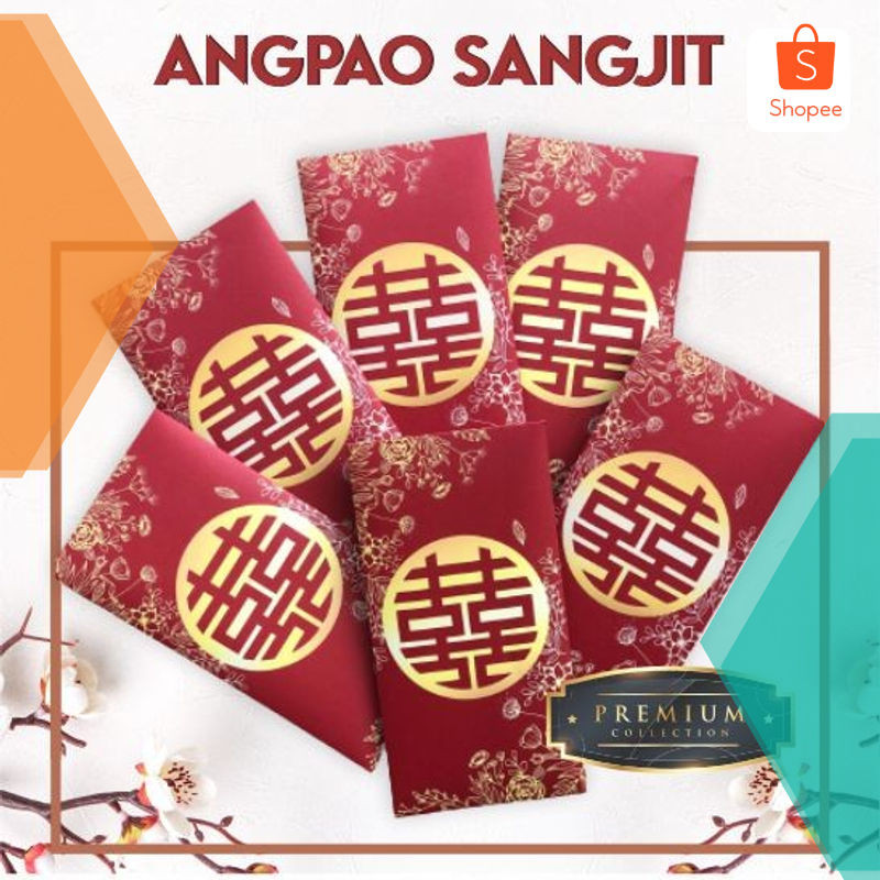 MERAH Wholesale 6 PCS ANGPAO SANGJIT PREMIUM RED PAPER ANGPAU RED ...