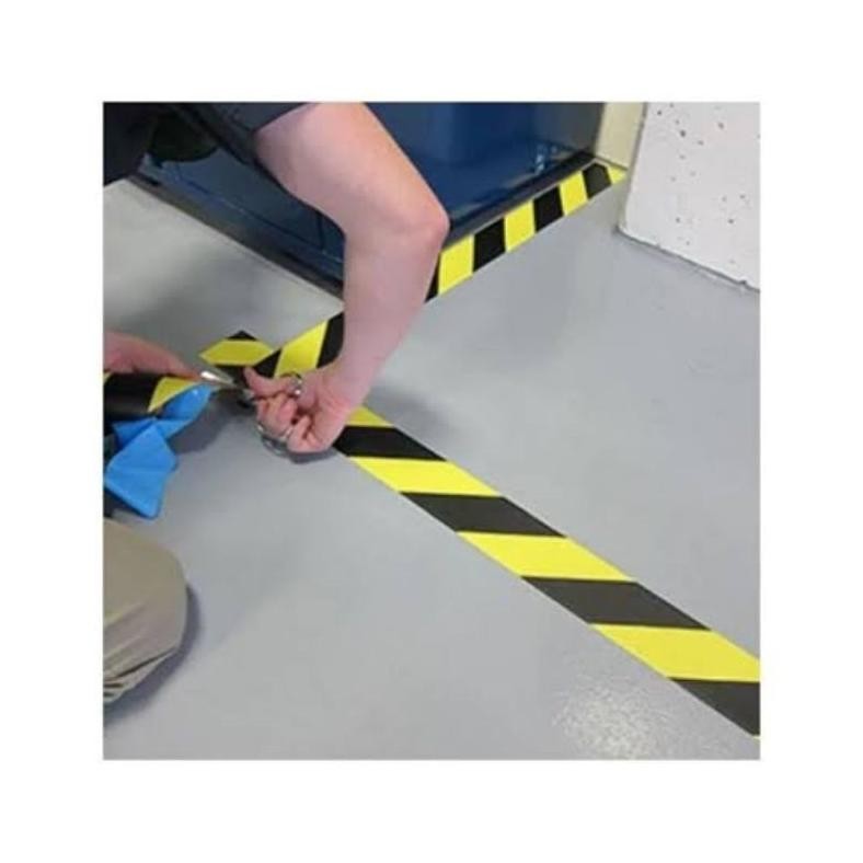 HITAM He13 Fg-7 Police Line Yellow Black Floor Duct Tape Safety Line ...
